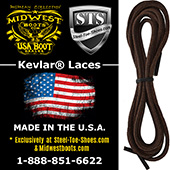 72" Solid Brown Kevlar® Laces (U.S.A. Made) GWP510: MidwestBoots.com